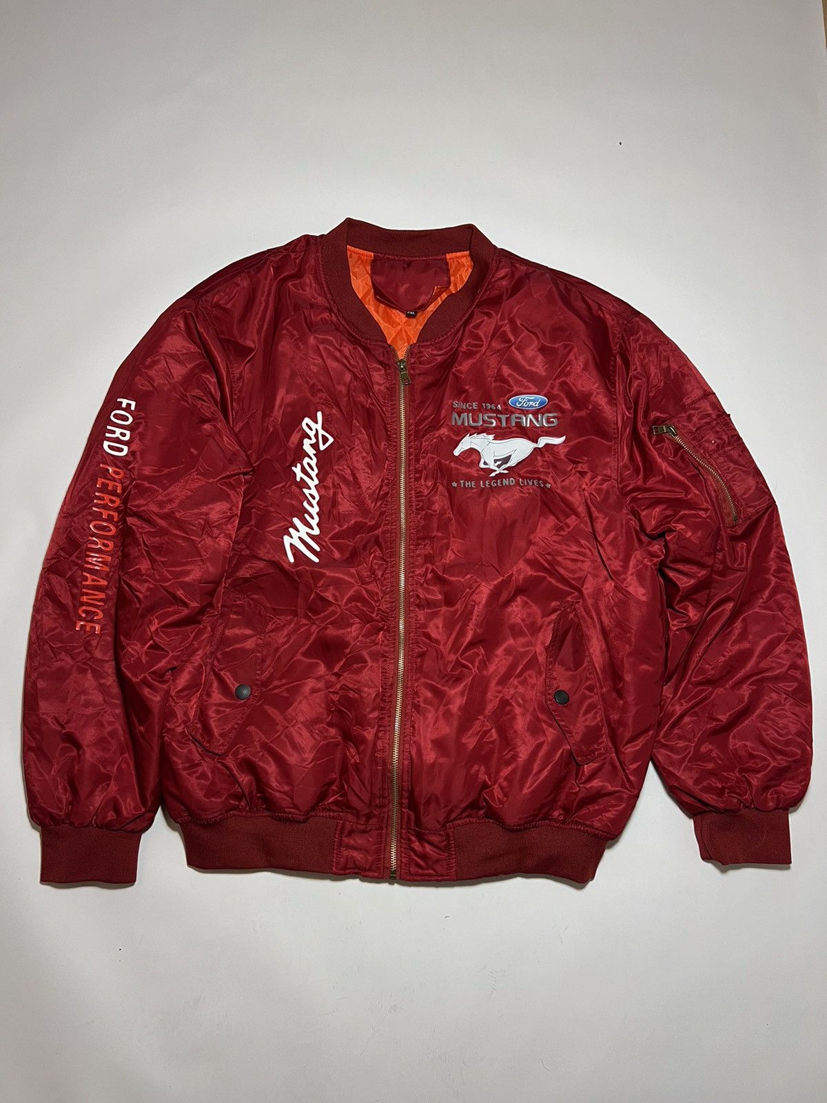 Mustang × Racing × Vintage Vintage Ford Mustang Racing bomber jacket ...