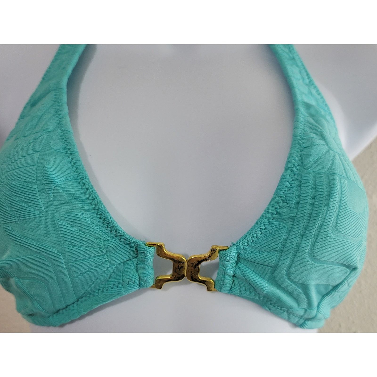 Other Trina Turk Teal Triangle Bikini Top 6 Metal Front Closure | Grailed