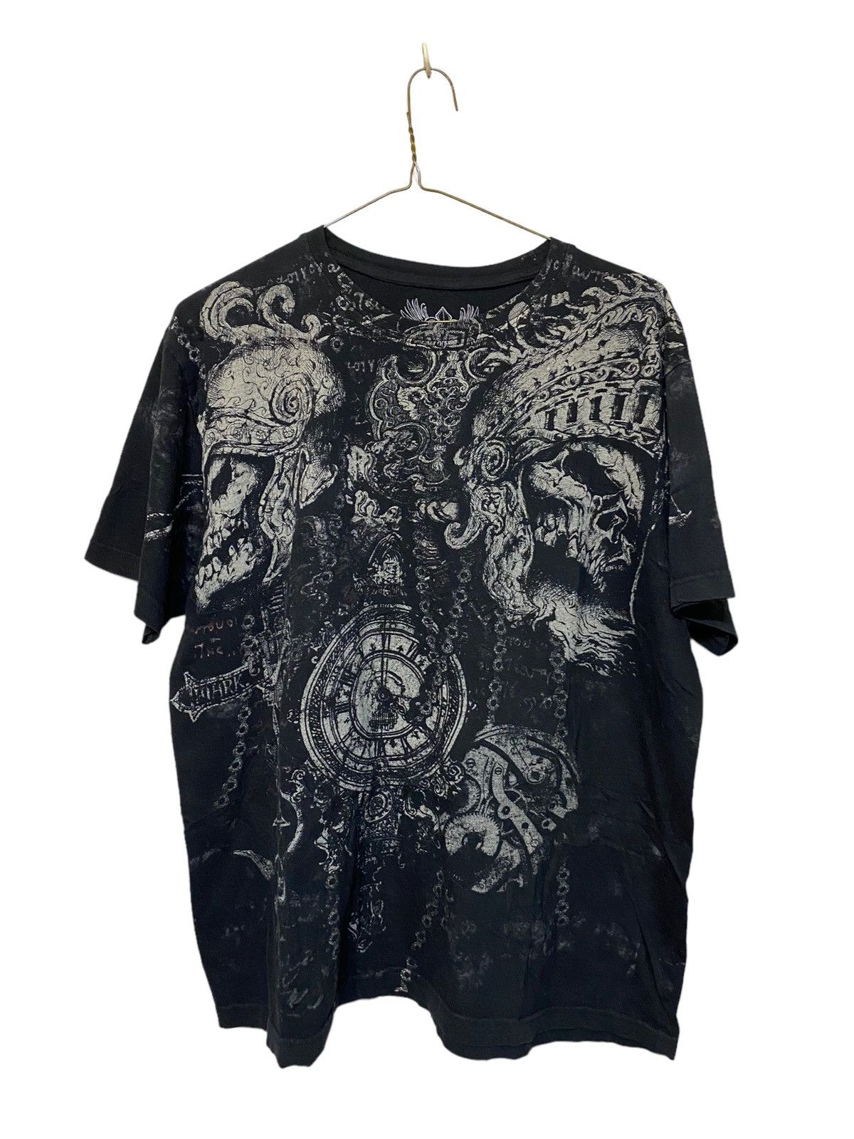 Affliction × Tapout × Xavier Y2K Xzavier AXR All Over Print Skull Dark ...
