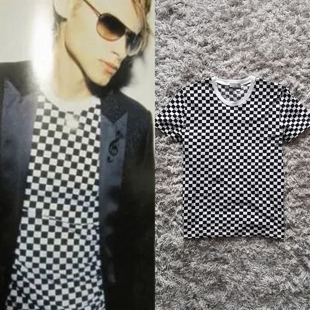 Dior × Hedi Slimane Dior Homme SS06 Black and White Checkered T-Shirt ...