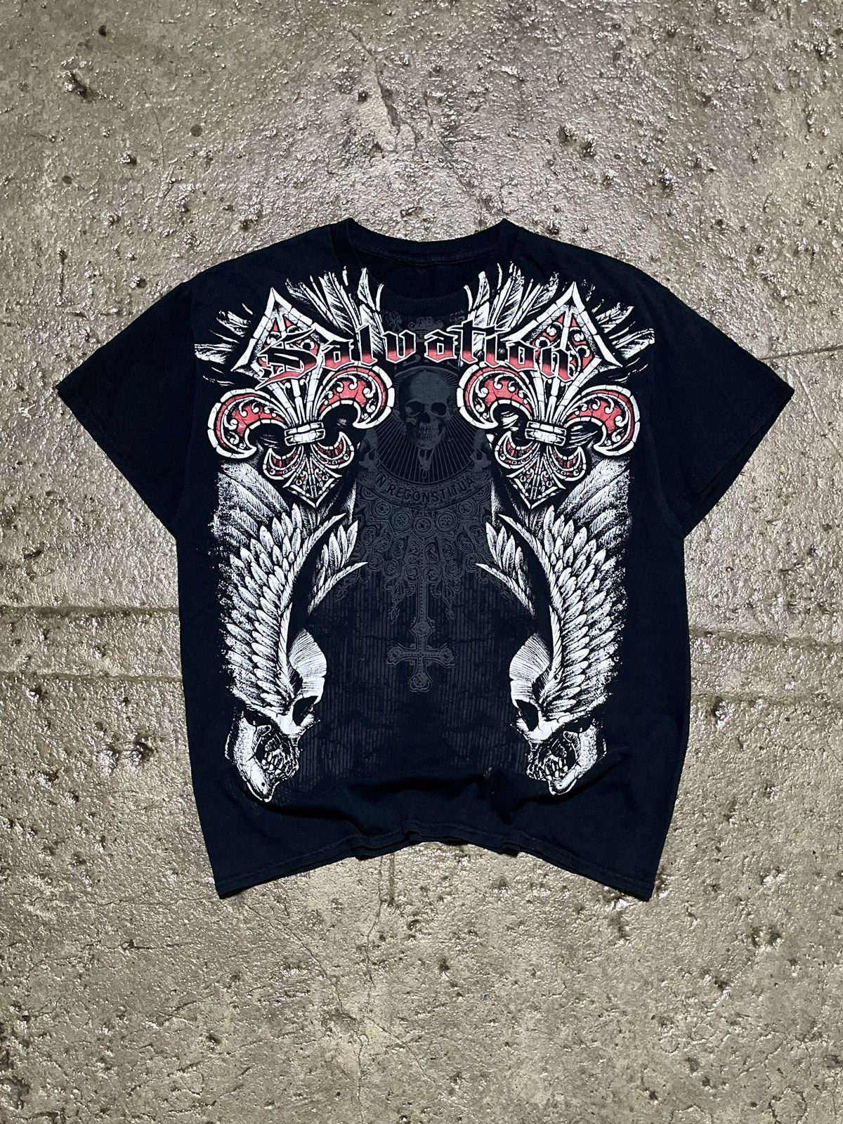 Affliction × Tapout × Vintage Crazy Y2K Affliction Style Skull Cross ...