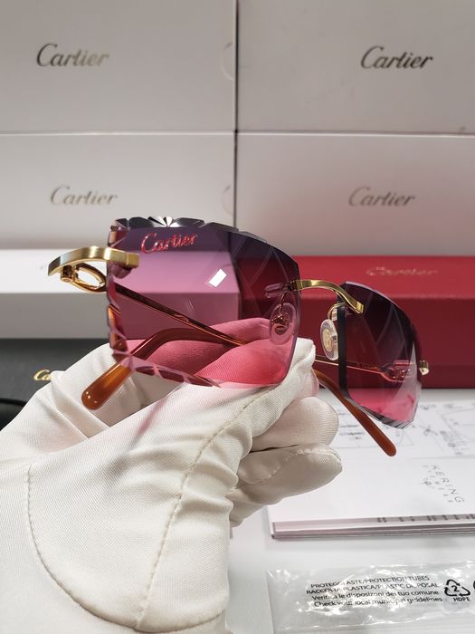 Cartier Cartier Sunglasses Harmattan Gold Custom Diamond Cuts | Grailed