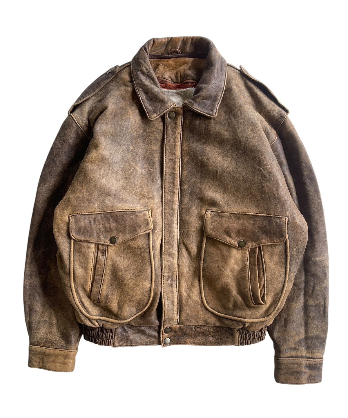 A2 Flyers Leather × Leather Jacket × Vintage Mondo Lui Type A-2 Bomber ...