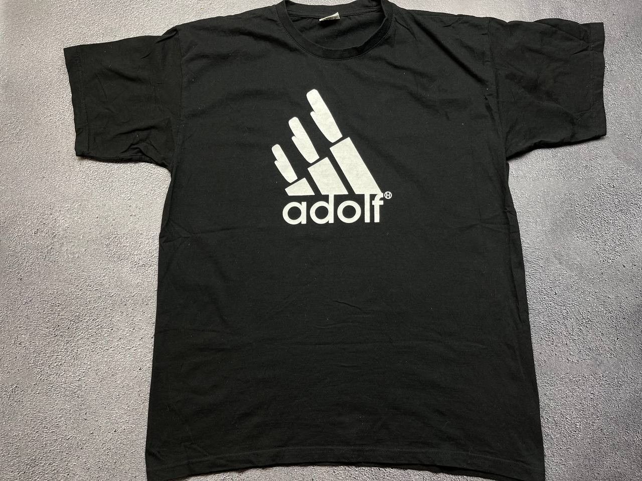 Archival Clothing × Humor × Vintage Adolf Adidas Sieg Heil Black t ...