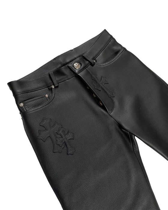 Chrome Hearts Leather Cross Patch Chino Pants | Grailed