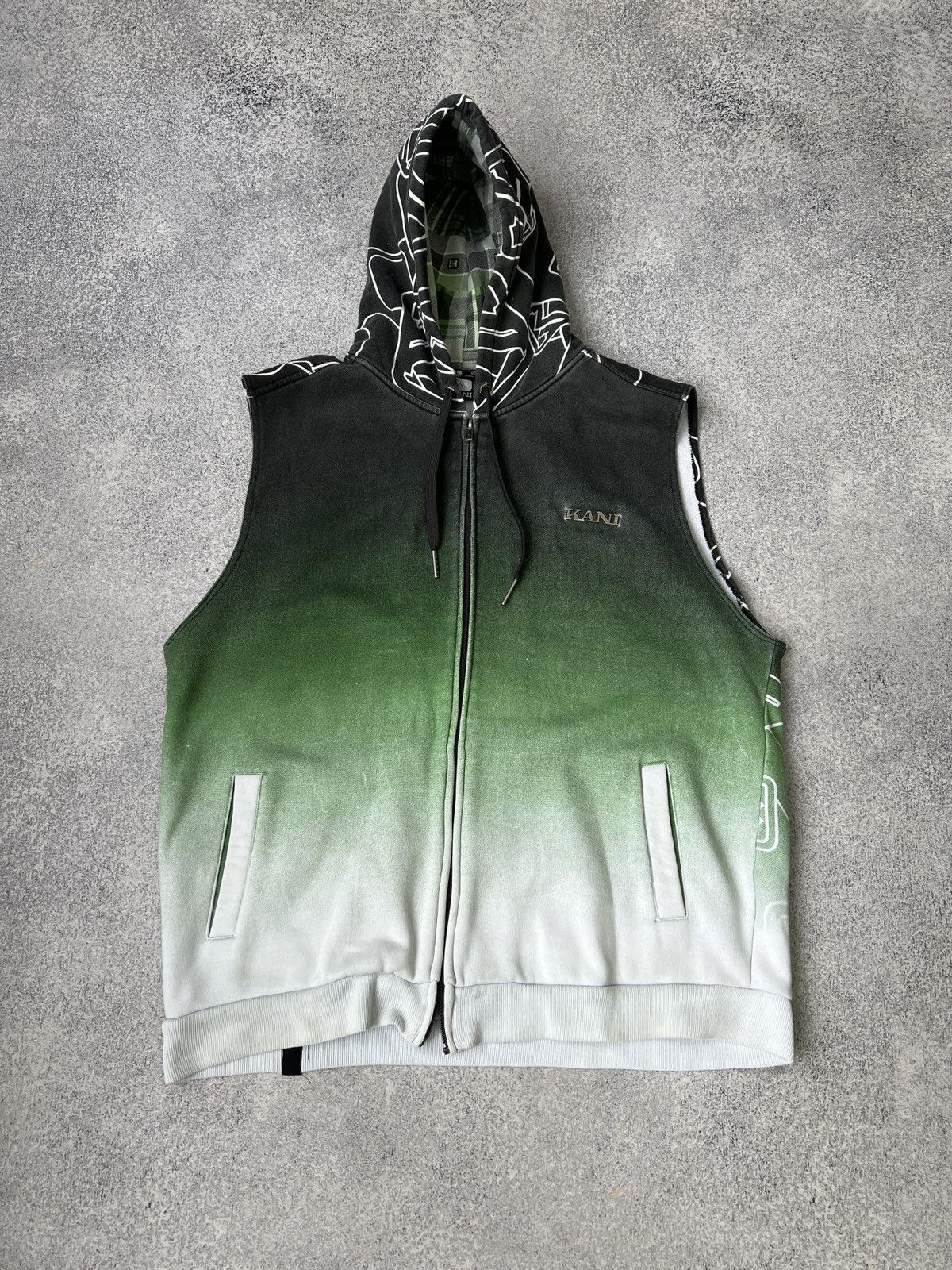 Karl Kani × Streetwear × Vintage Vintage Karl Kani Rap Hooded vest hip ...