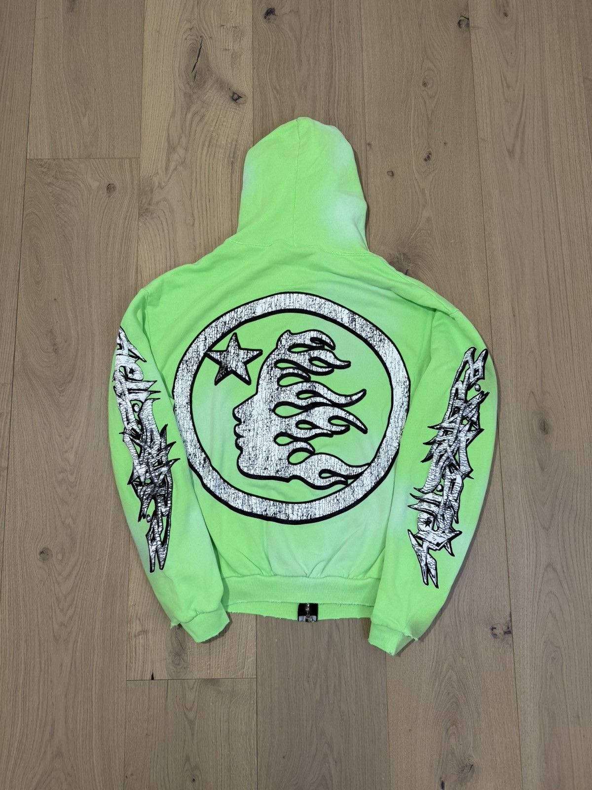 HELLSTAR Hellstar Capsule 11 Green Graffiti Zip-up Hoodie | Grailed