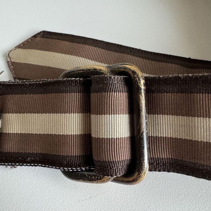Number (N)ine NUMBER (N)INE Stripe Pattern Studded Belt Brown | Grailed