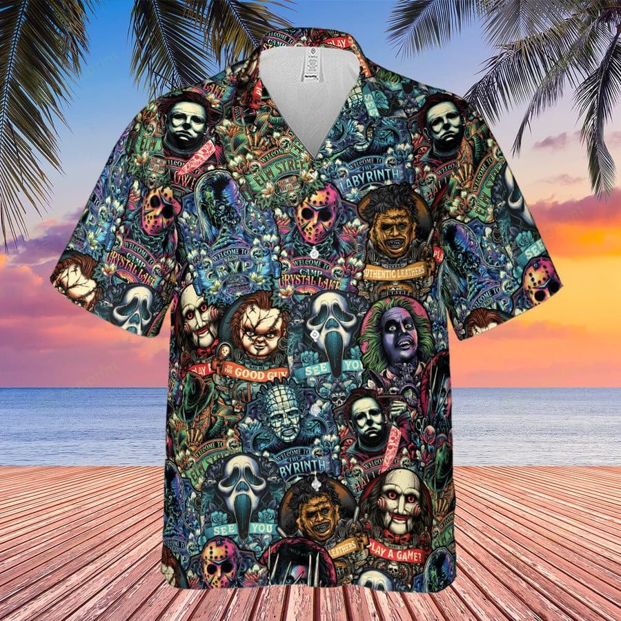 The Unbranded Brand HORROR MOVIE CHARACTERS PATTERN HAWAIIAN SHIRT ...
