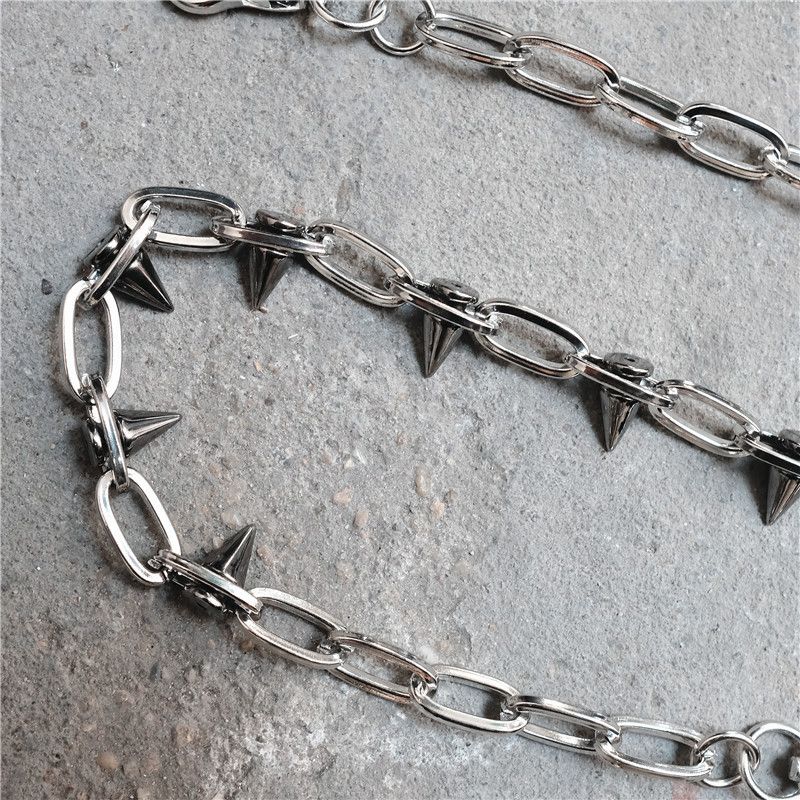 Japanese Brand × Streetwear × Vintage 2 in 1 Spiked Jeans Chain ...