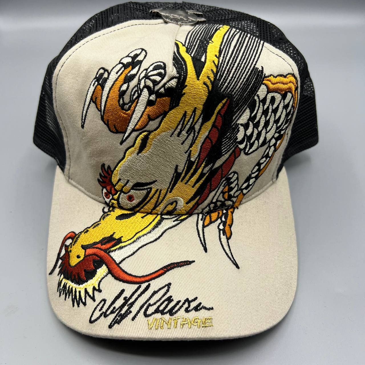Ed Hardy Vintage Cliff Raven Hat Japanese tattoo Snap back Trucker ...