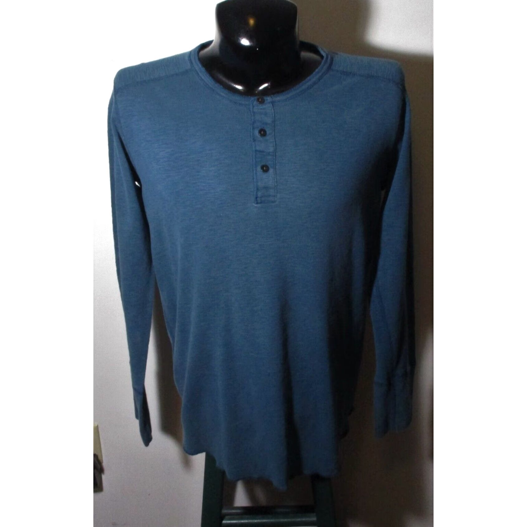 Henleys Teal Blue Henley Shirt with Classic Long Sleeve Design for Men ...