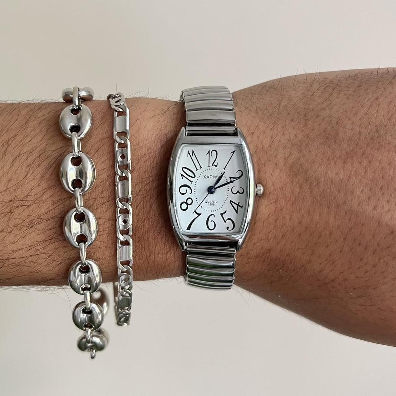Silver 2000s vintage style stainless steel quartz luxury watch | Grailed