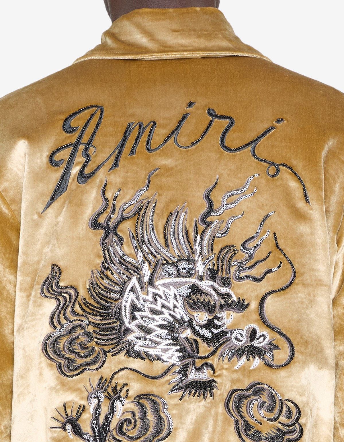 Amiri Amiri Gold Dragon Velvet Bomber | Grailed
