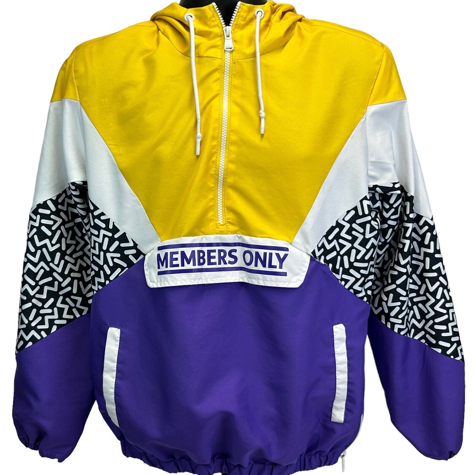 Members Only Members Only 80s Retro Hooded Windbreaker Rain Jacket ...