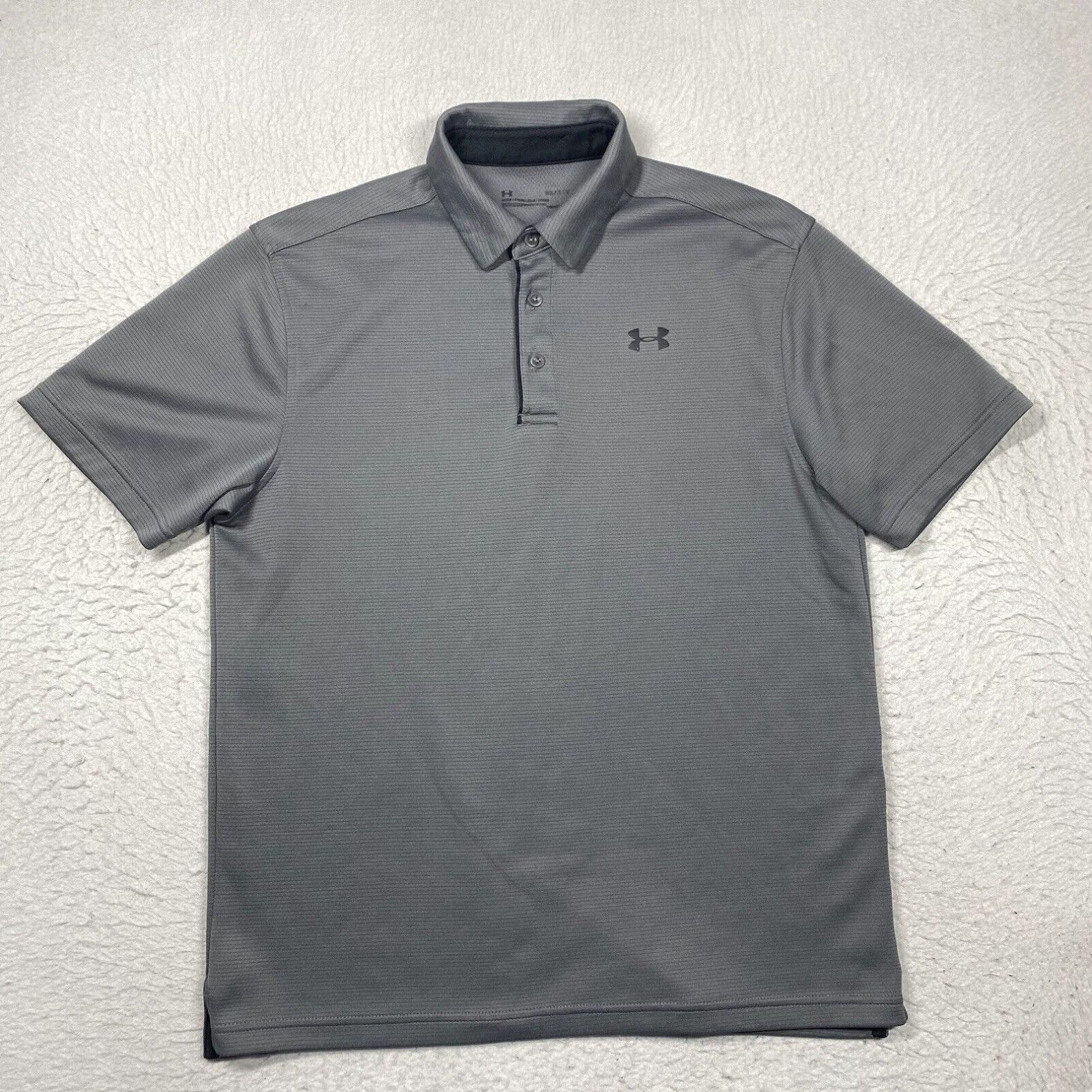 Under Armour Under Armour Polo Shirt Mens Medium Loose Heatgear Gray ...
