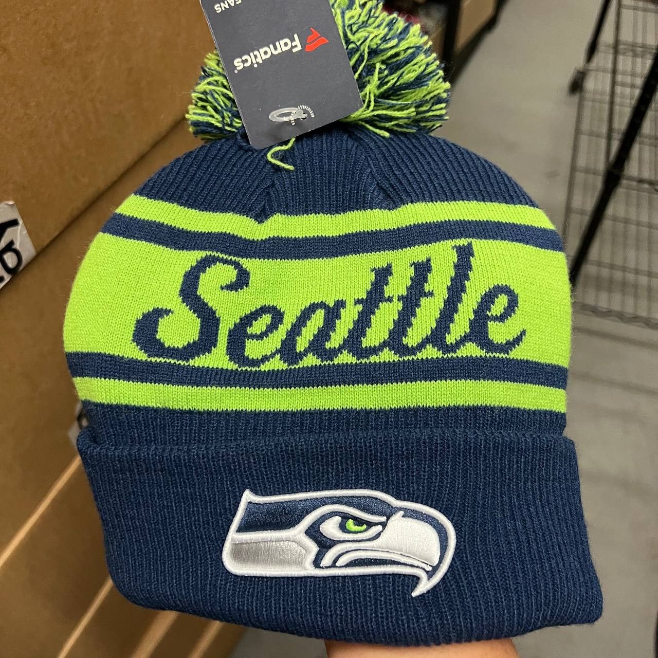 Other Seattle Seahawks Hat Men Fanatics Cuffed Beanie Pom Pom Cap | Grailed