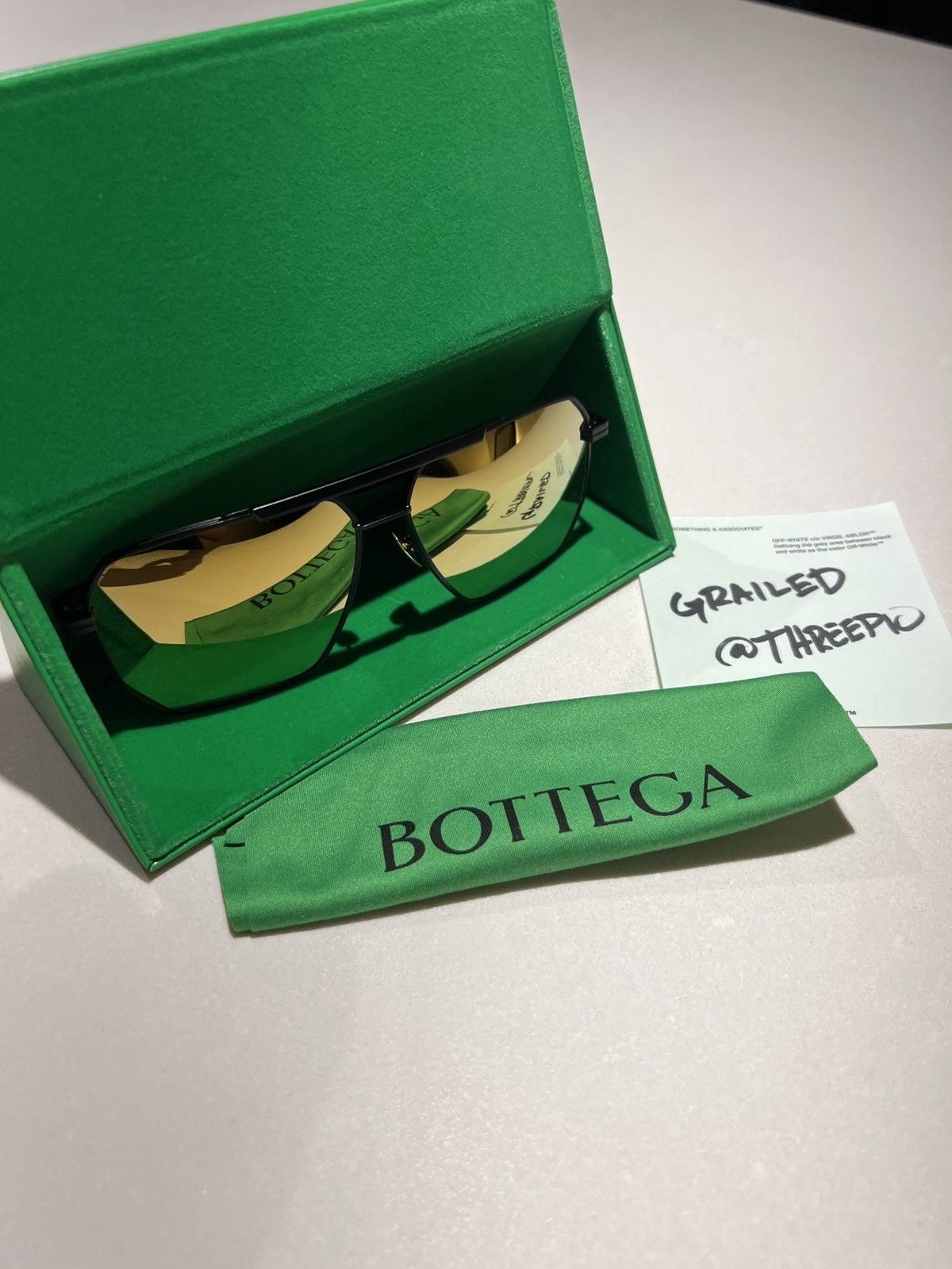 Bottega Veneta Mirrored Navigator Sunglasses Grailed