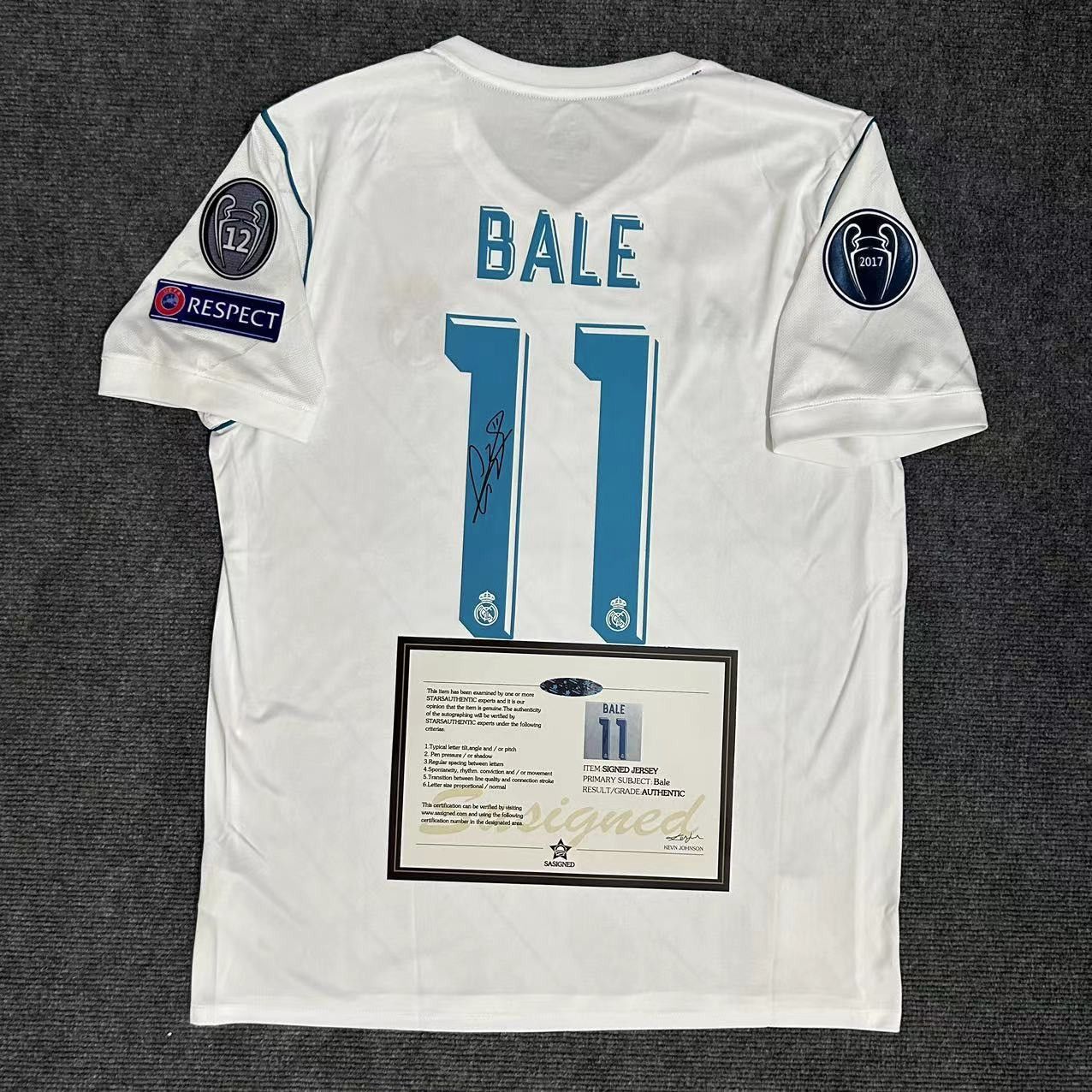 Vintage Gareth Bale SIGNED Real Madrid Signature Shirt/Jersey + COA ...