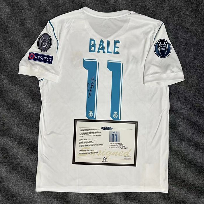 Vintage Gareth Bale SIGNED Real Madrid Signature Shirt/Jersey + COA ...