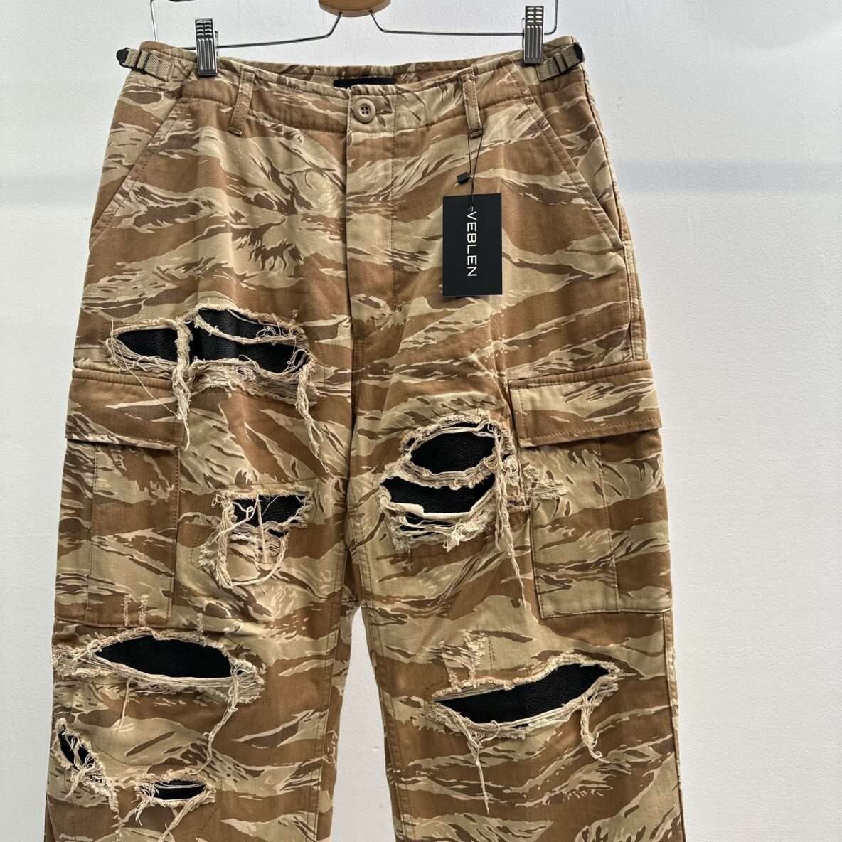 Balenciaga Balenciaga Prototype Camo Distressed Leather Pants | Grailed