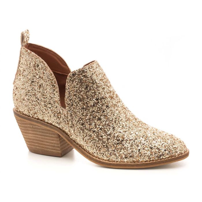 Designer CORKYS FOOTWEAR Glow Up Booties In Gold | Grailed