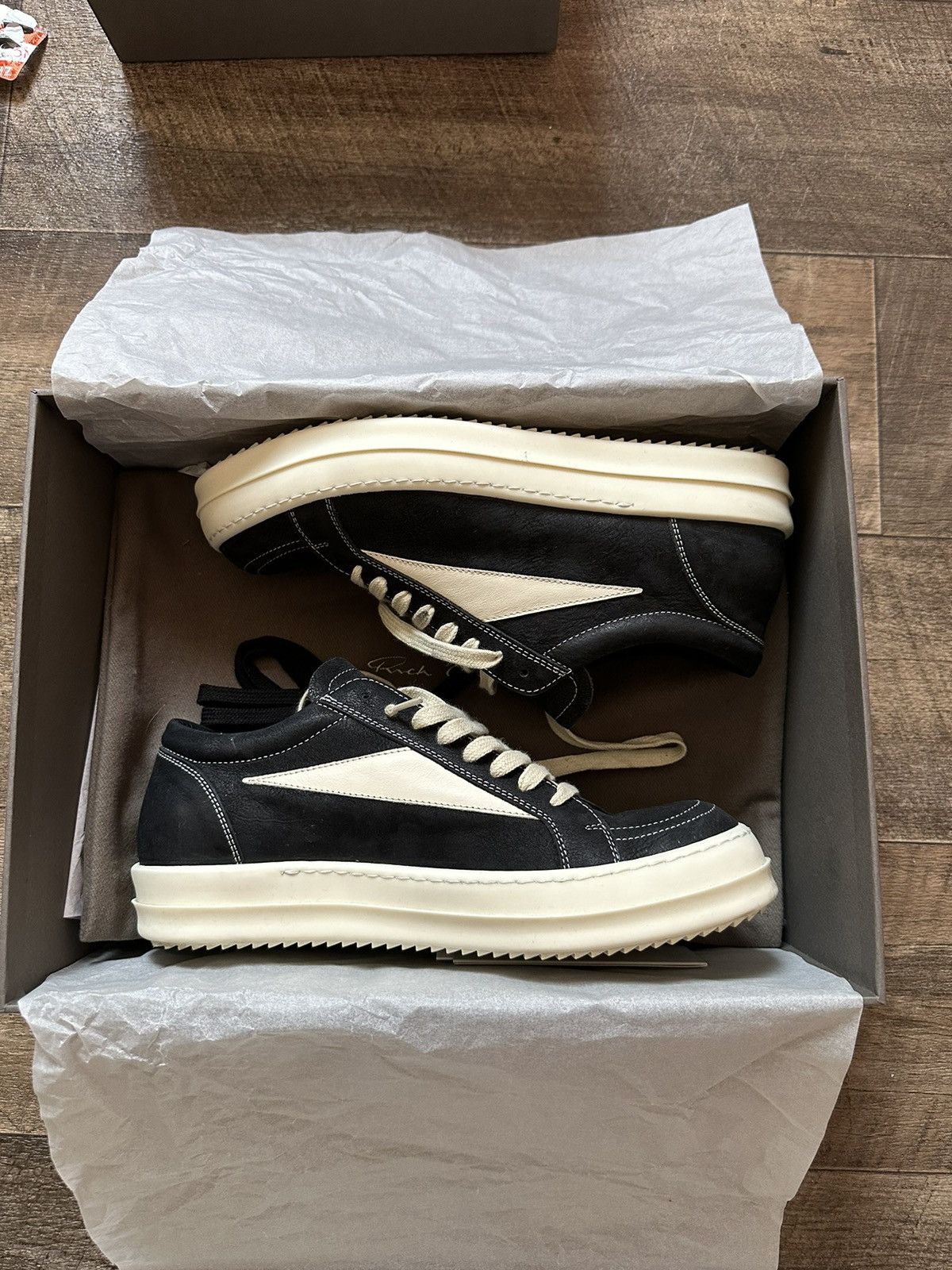 Rick Owens Rick owens “vans” vintage leather sneakers | Grailed