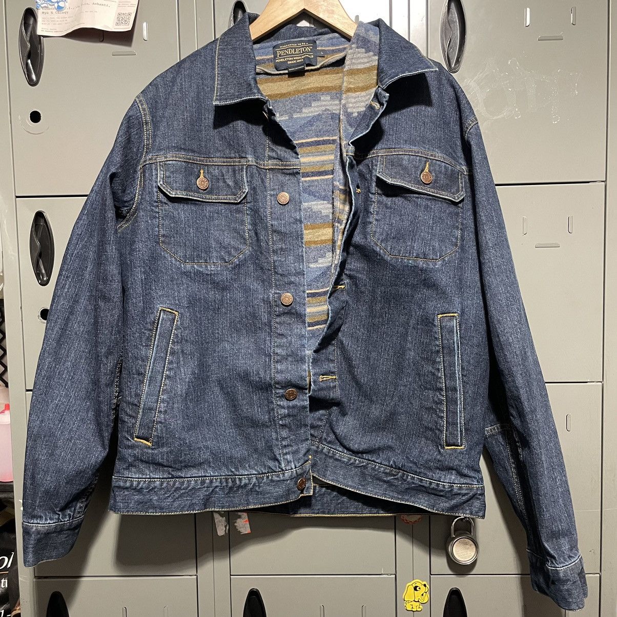 Pendleton × Vintage Pendleton denim jean jacket removable wool vest ...