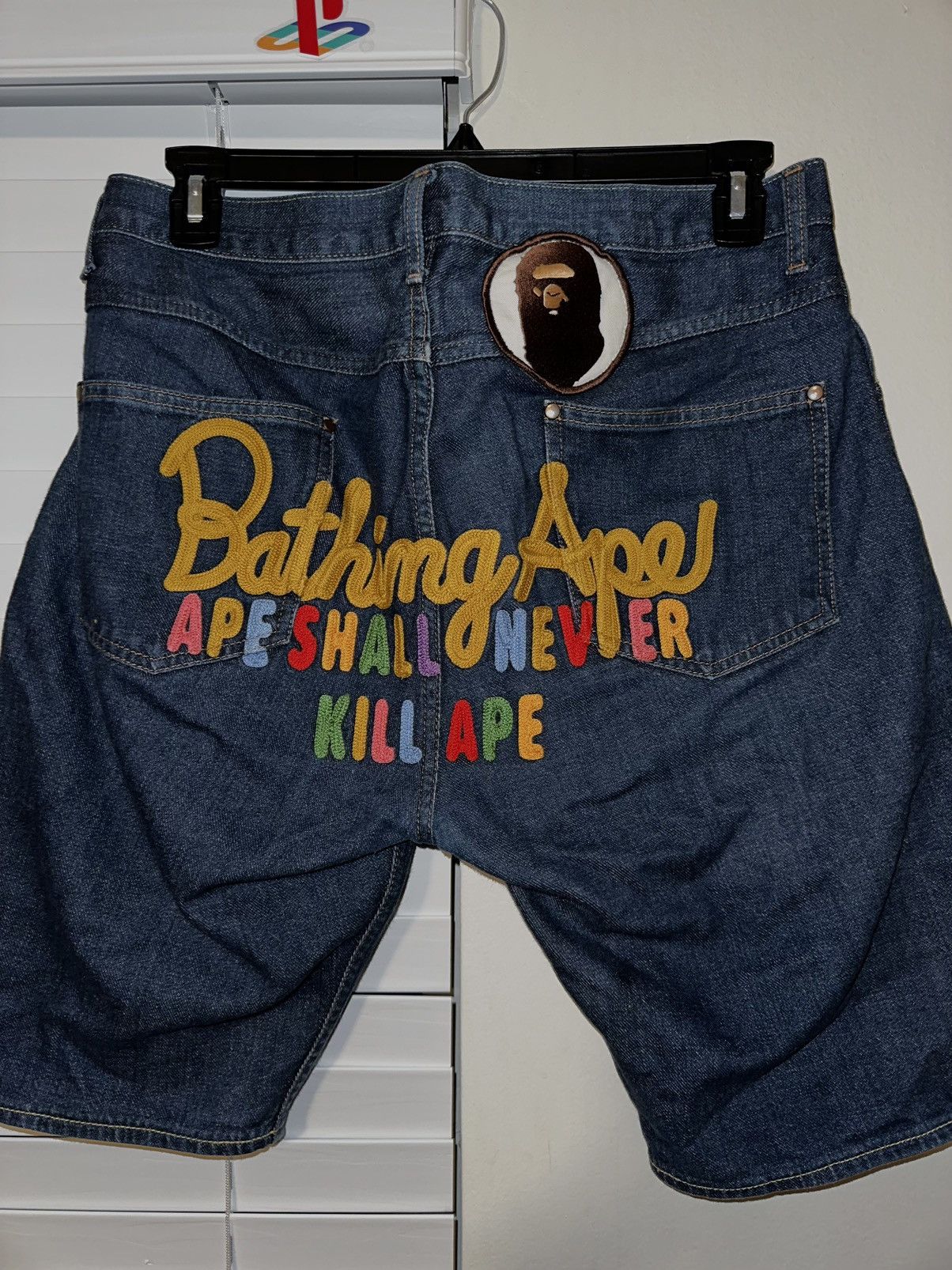 Bape OG Bape Denim Shorts | Grailed