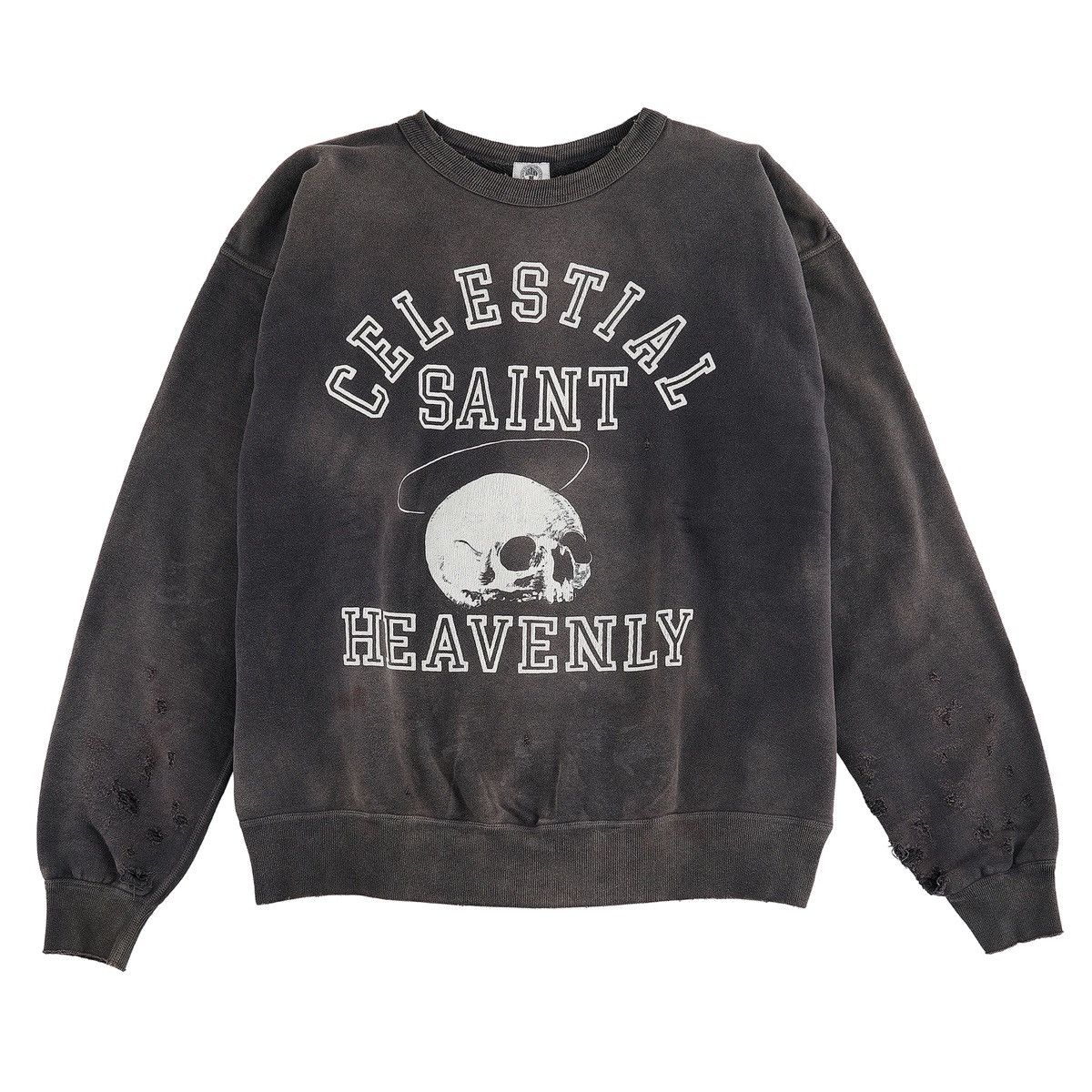 Saint Michael Saint Michael Celestial St. Heavenly Skull Halo Crewneck ...