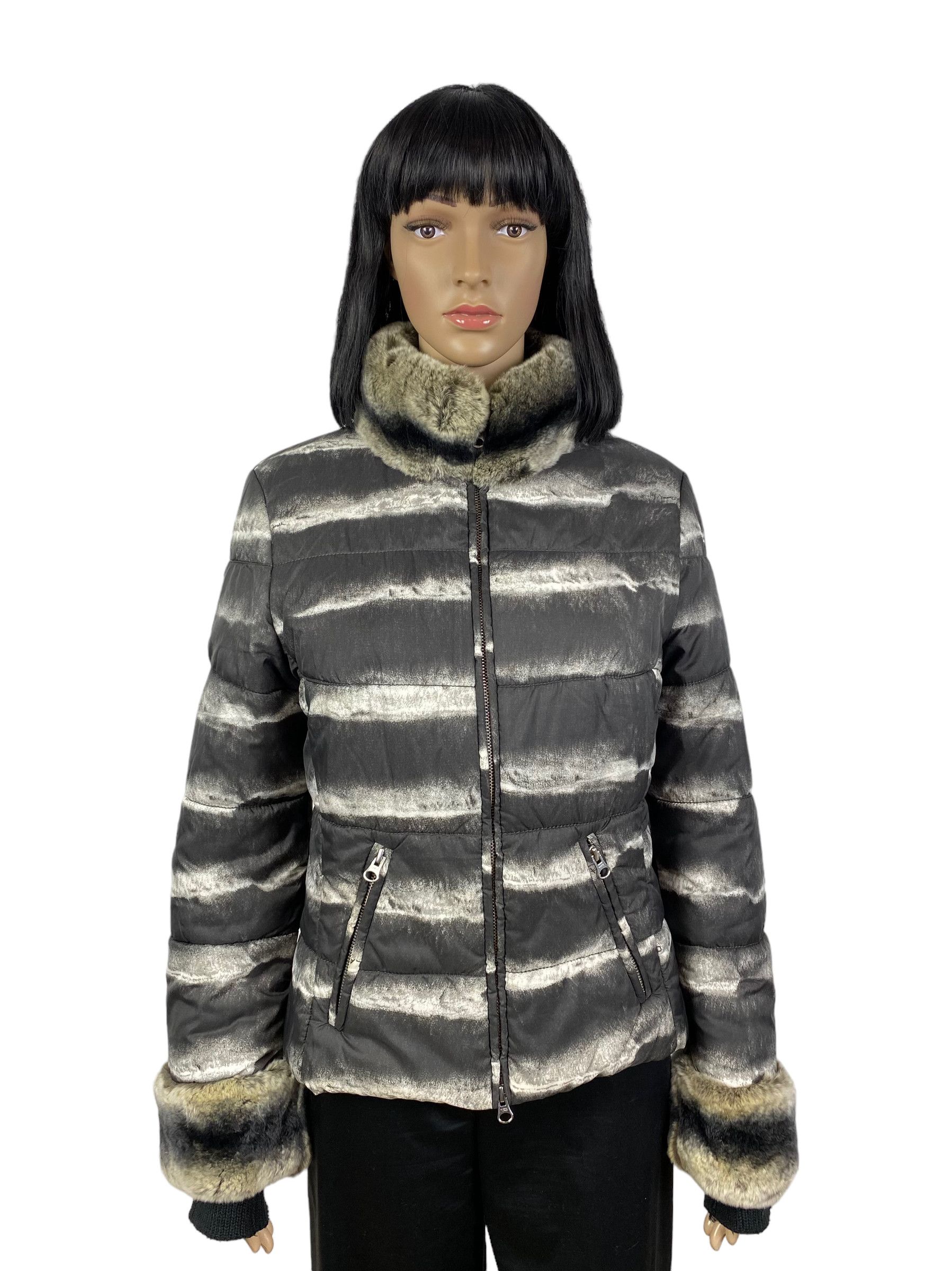 Roberto Cavalli Class Roberto Cavalli Faux Down Puffer Jacket real fur ...