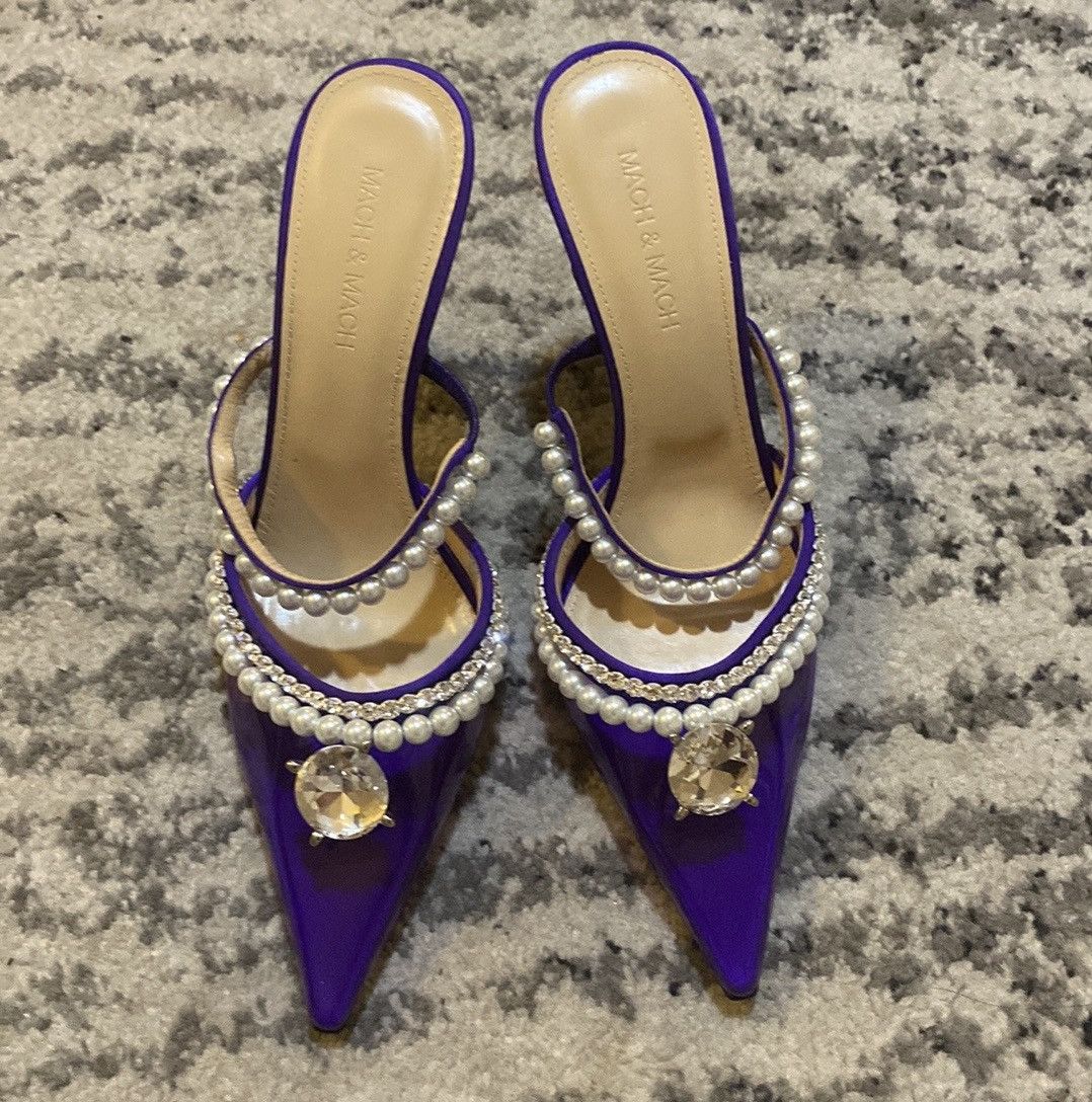 MACH & MACH Mach & Mach Diamond of Elizabeth Imitation Pearl Pointed ...