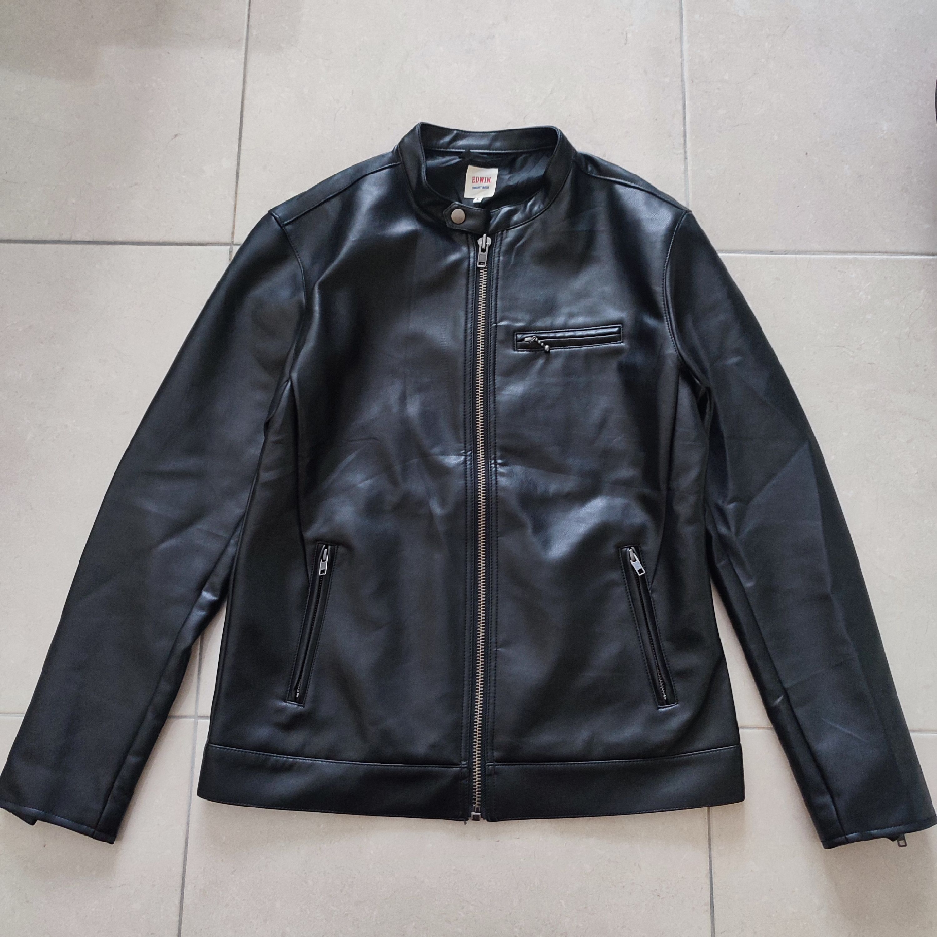 Edwin × Leather Jacket × Rare 🔥STEALS🔥Rare Edwin Vegan Leather Rider ...