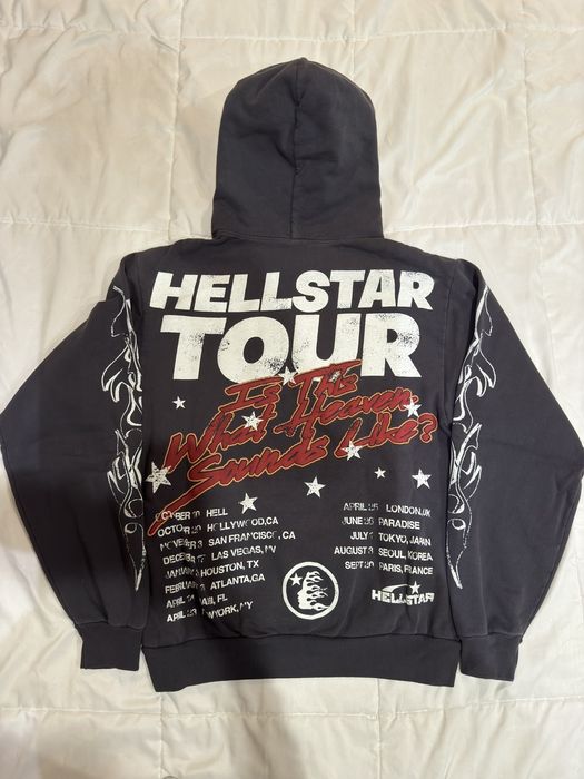 HELLSTAR Hellstar Records Tour Hoodie Vintage Black | Grailed