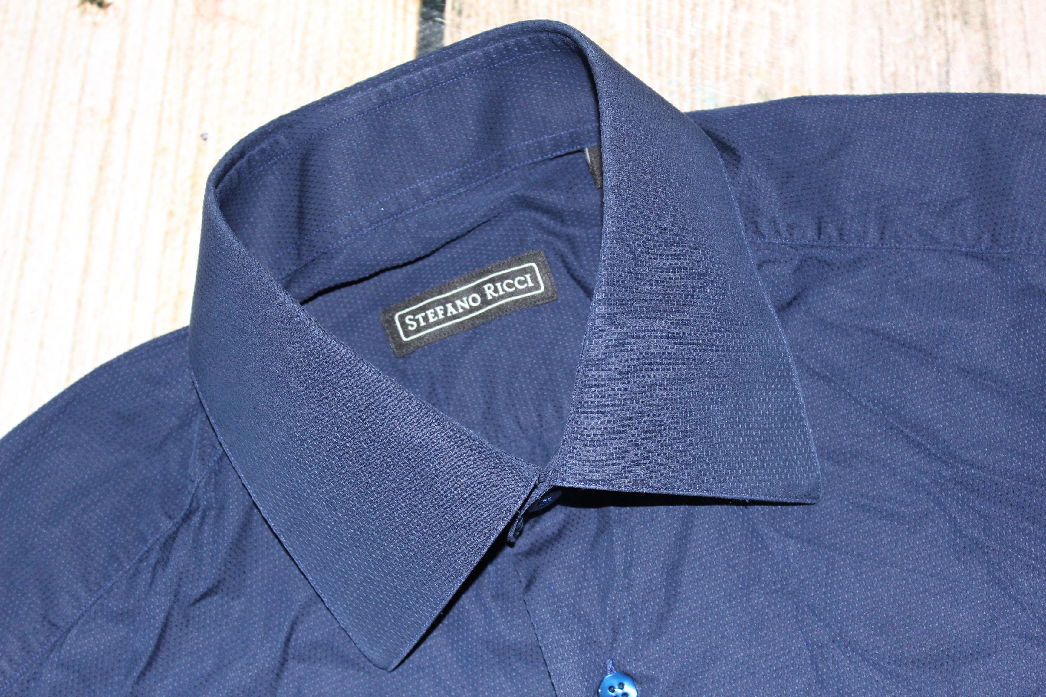 Luxury × Stefano Ricci Stefano Ricci Luxury Long Sleeve Blue Shirt Size ...