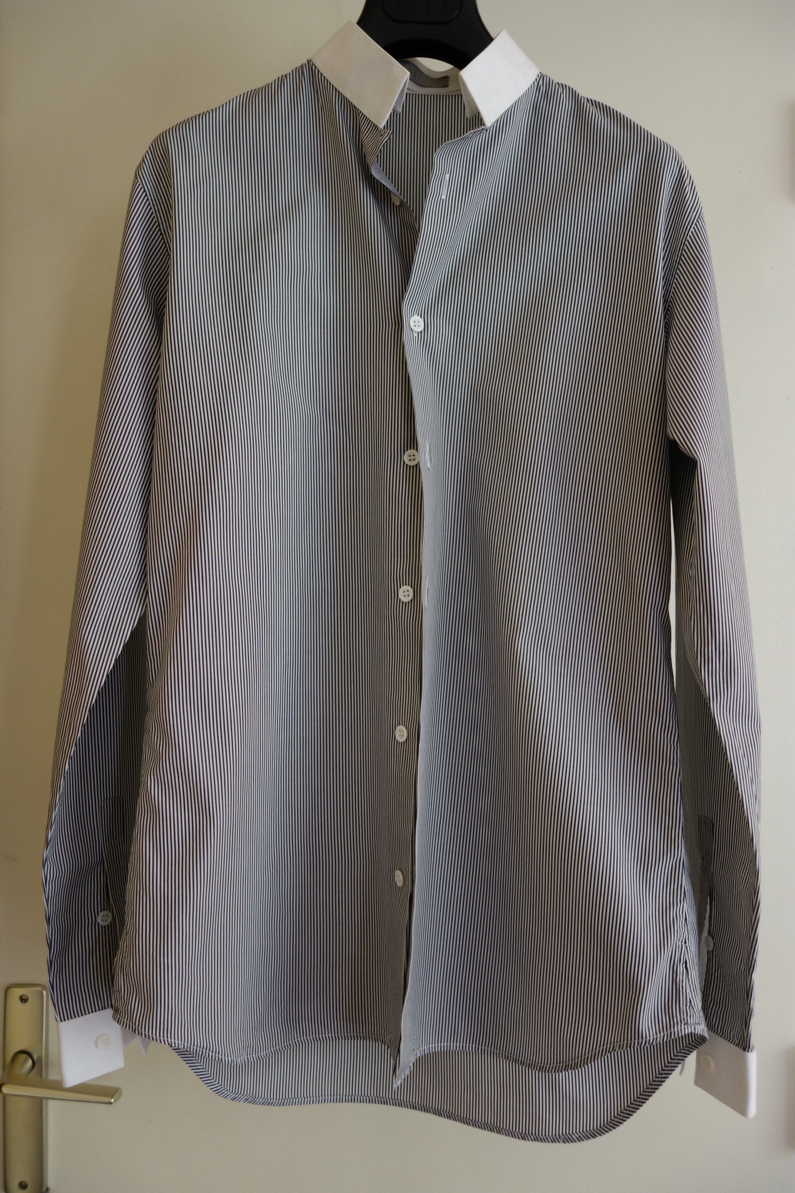 Dior DIOR - Shirt 38 S Black White Inverted Collar Cotton | Grailed