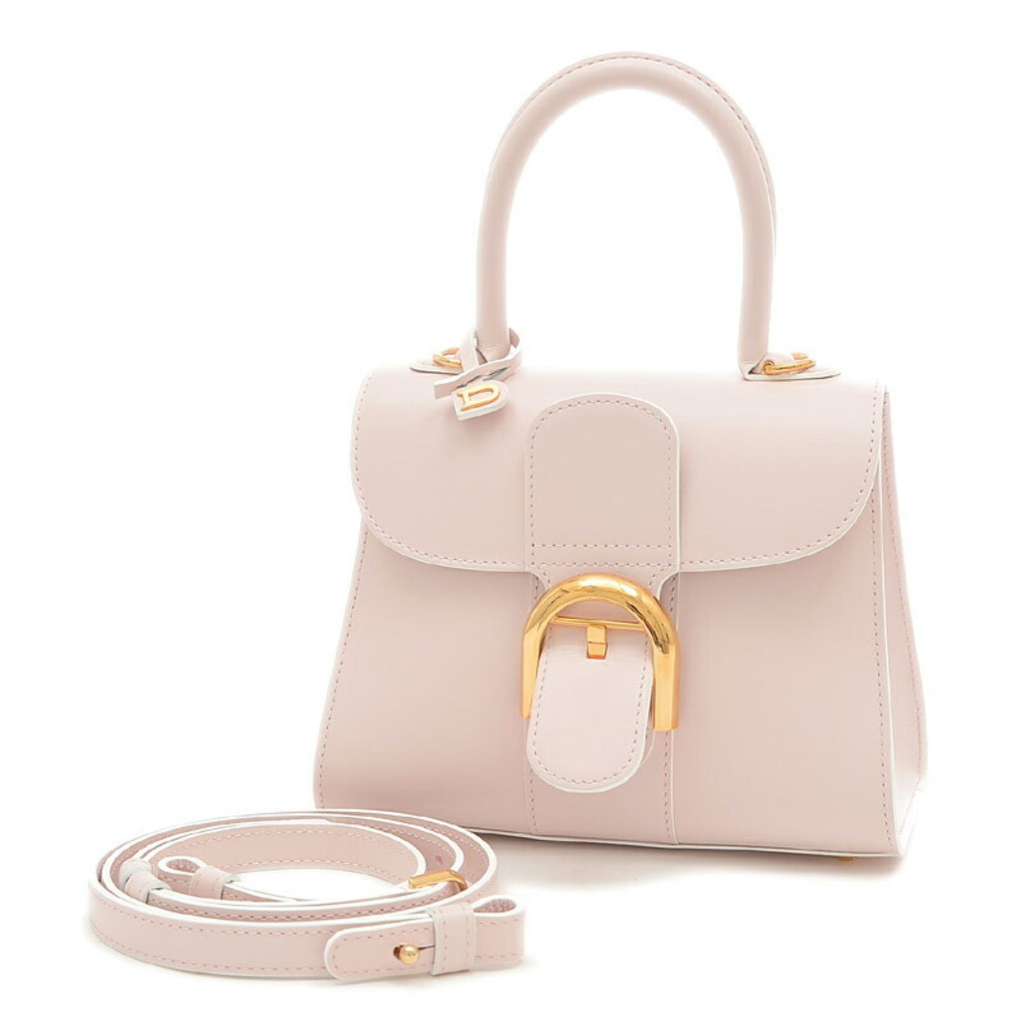 Delvaux Delvaux Brillon mini 2-way bag box calf light pink gold hardware | Grailed