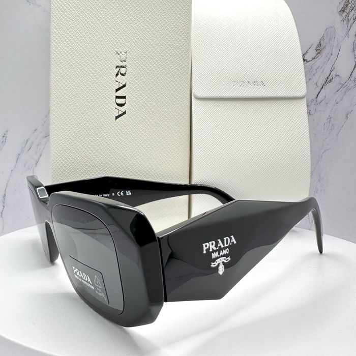 Prada Prada Sunglasses Black Silver Triangle | Grailed