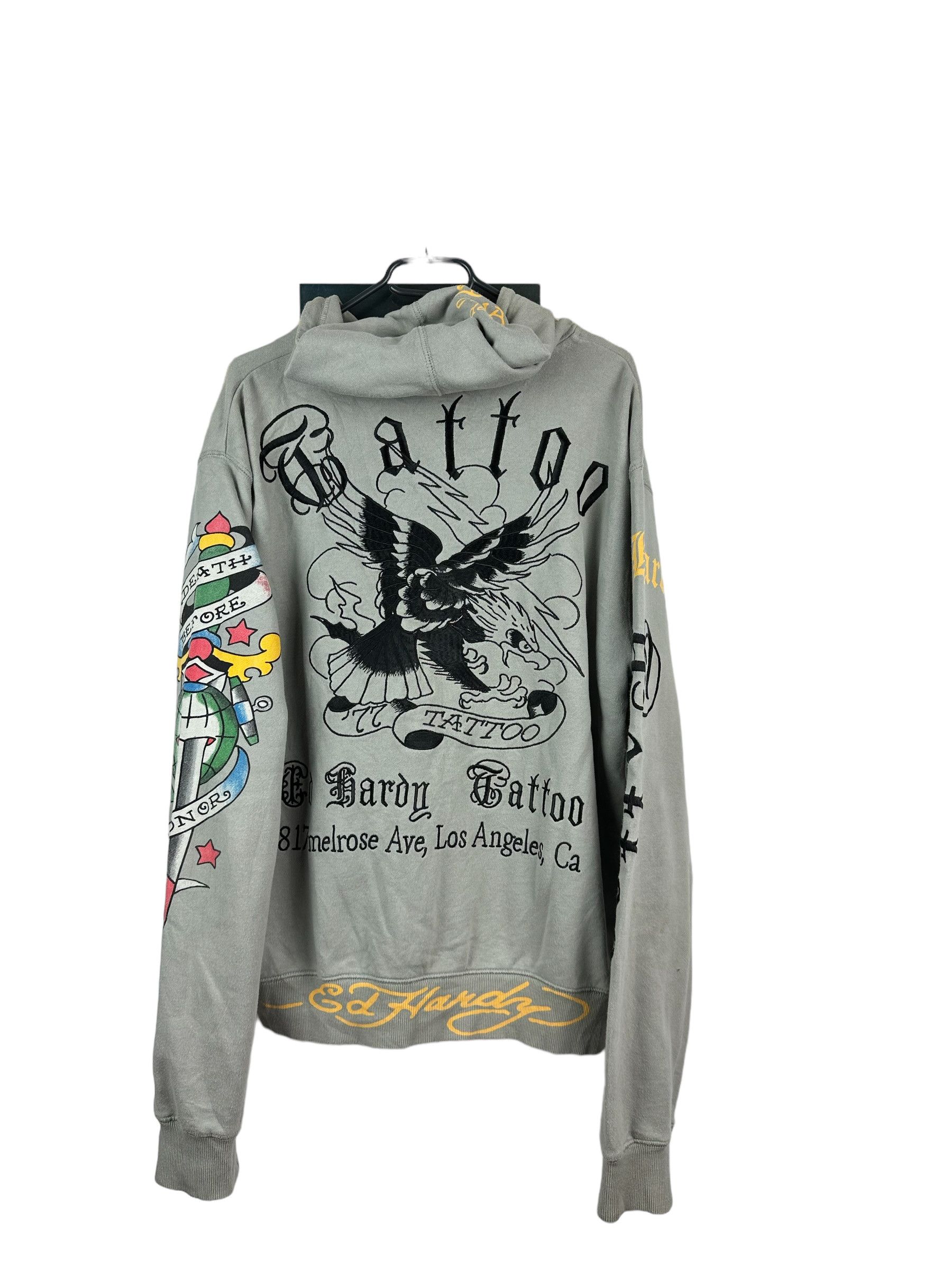 Ed Hardy × Rare × Vintage Vintage Ed Hardy Tatoo Hoodie Rare Skull Hype ...