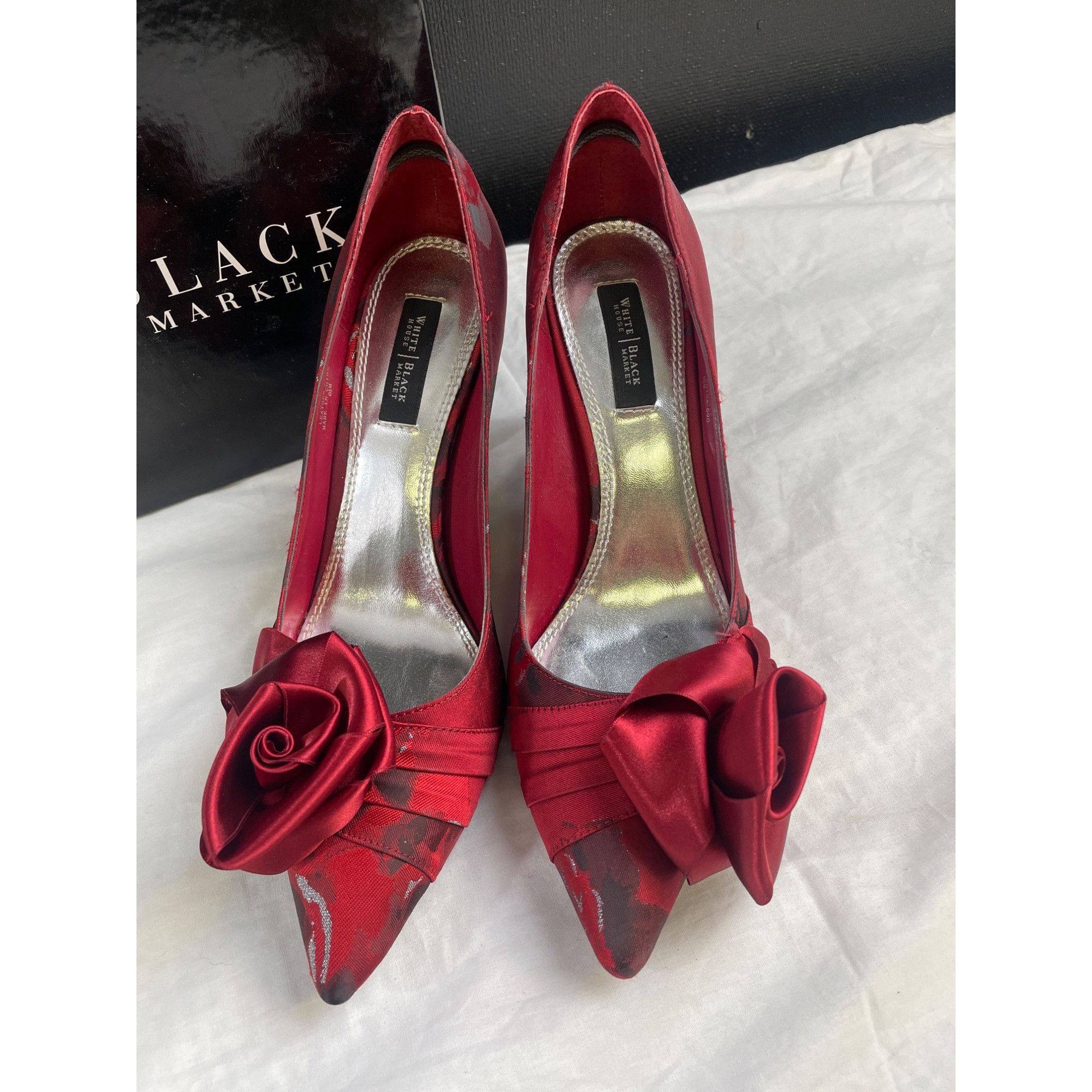 White House Black Market White House Black Market Women's Red Satin ...