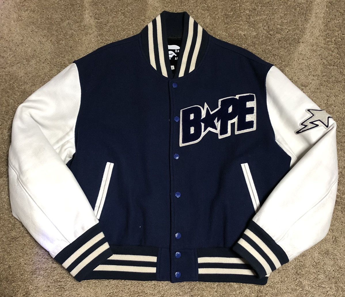 Bape OG 90's Vintage Bapesta Varsity Jacket Very Rare | Grailed