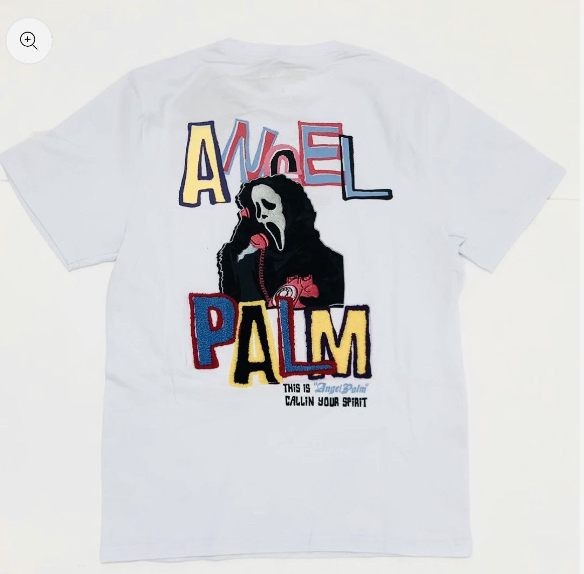 Streetwear × Vintage Large BKYS Angel Palm Ghost Face White Tee | Grailed