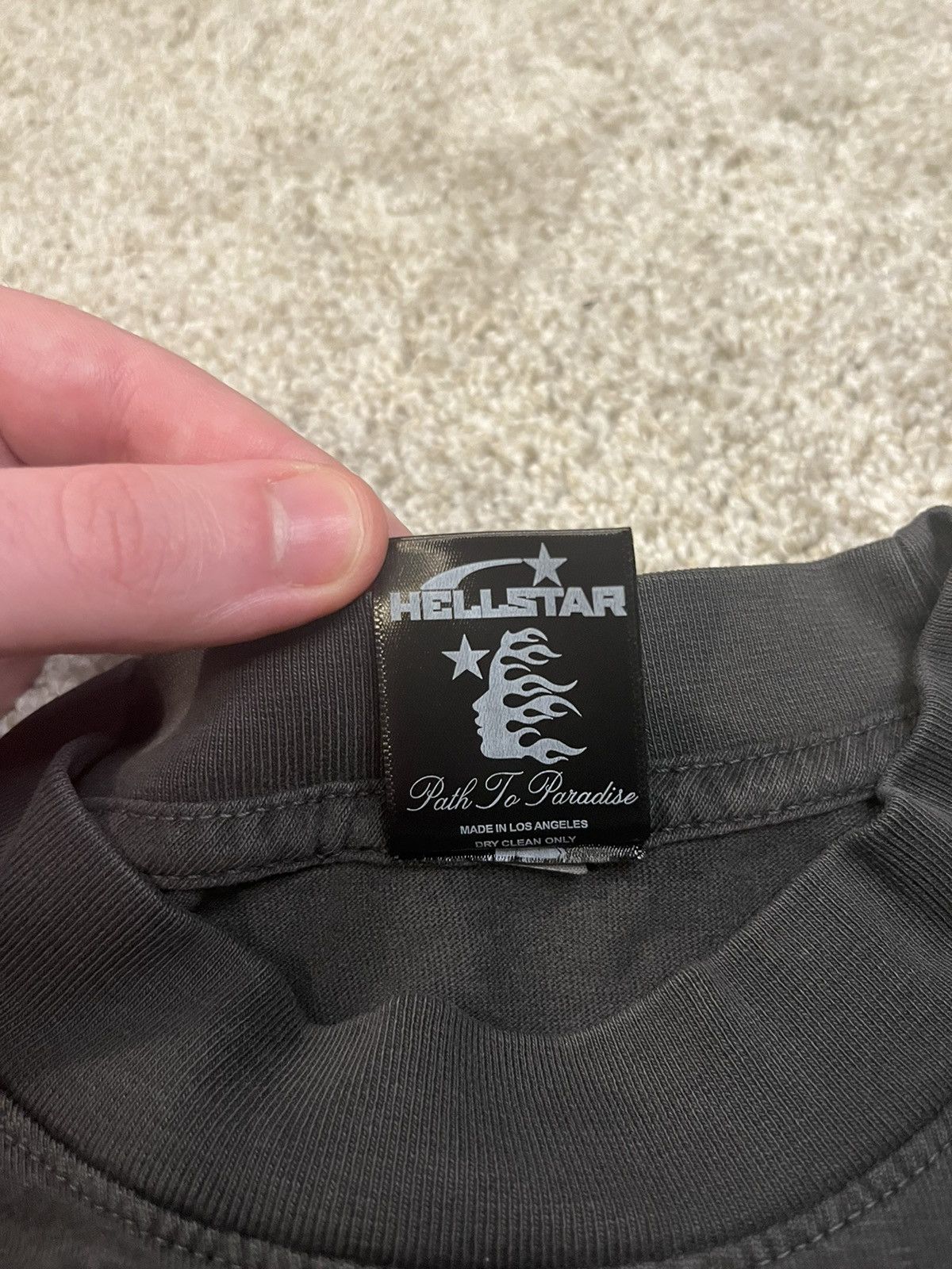 HELLSTAR Hellstar Jesus Emblem T-Shirt Grey | Grailed