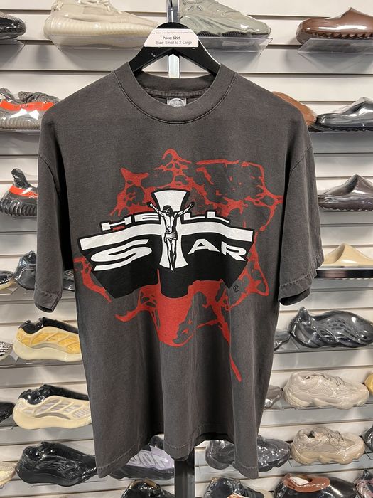 HELLSTAR Hellstar Studios Jesus Path To Paradise Grey/Red T-Shirt | Grailed