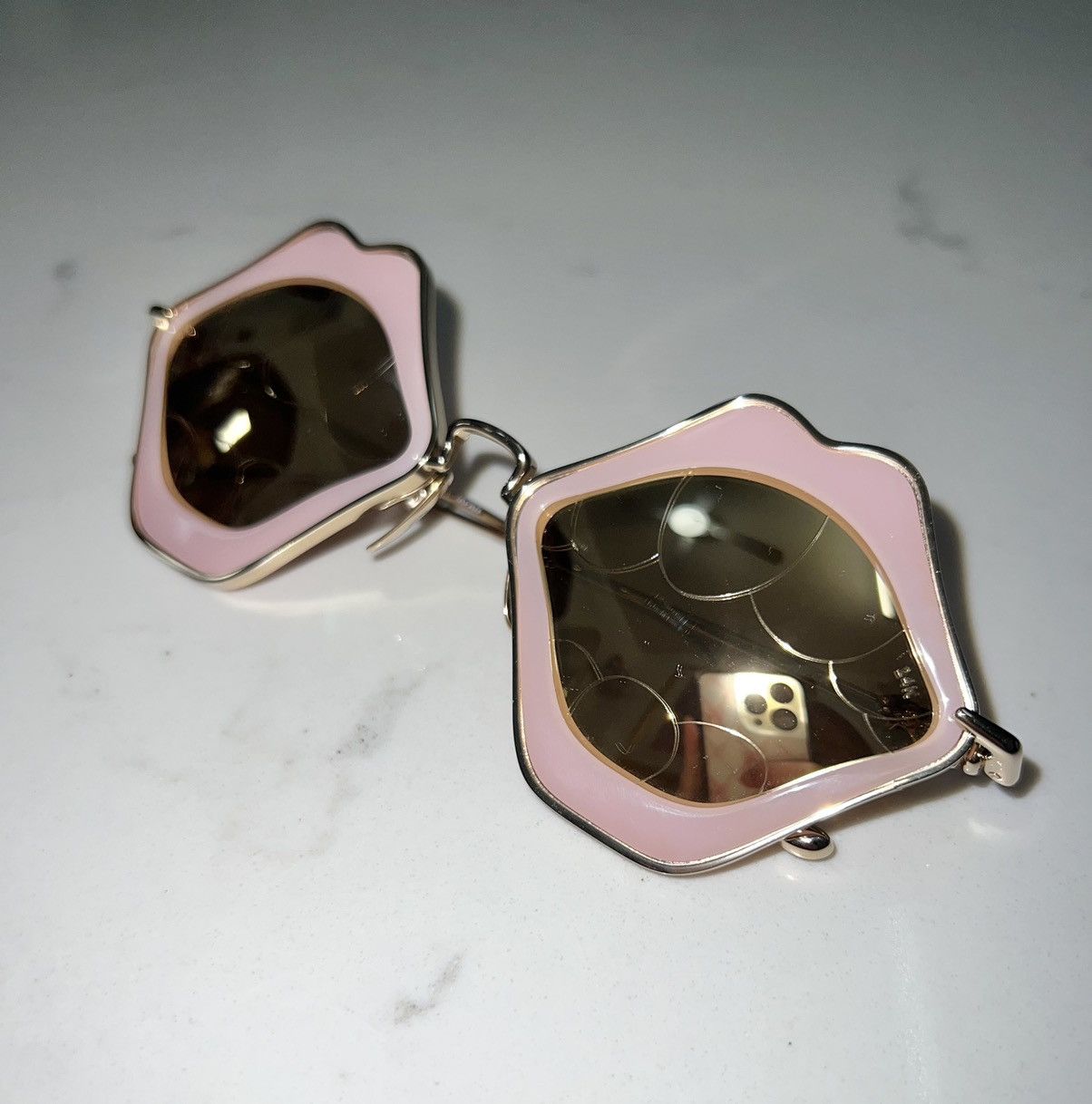 Chrome Hearts CH x Matty Boy Chomper Lips Sunglasses in Baby Pink 24K ...
