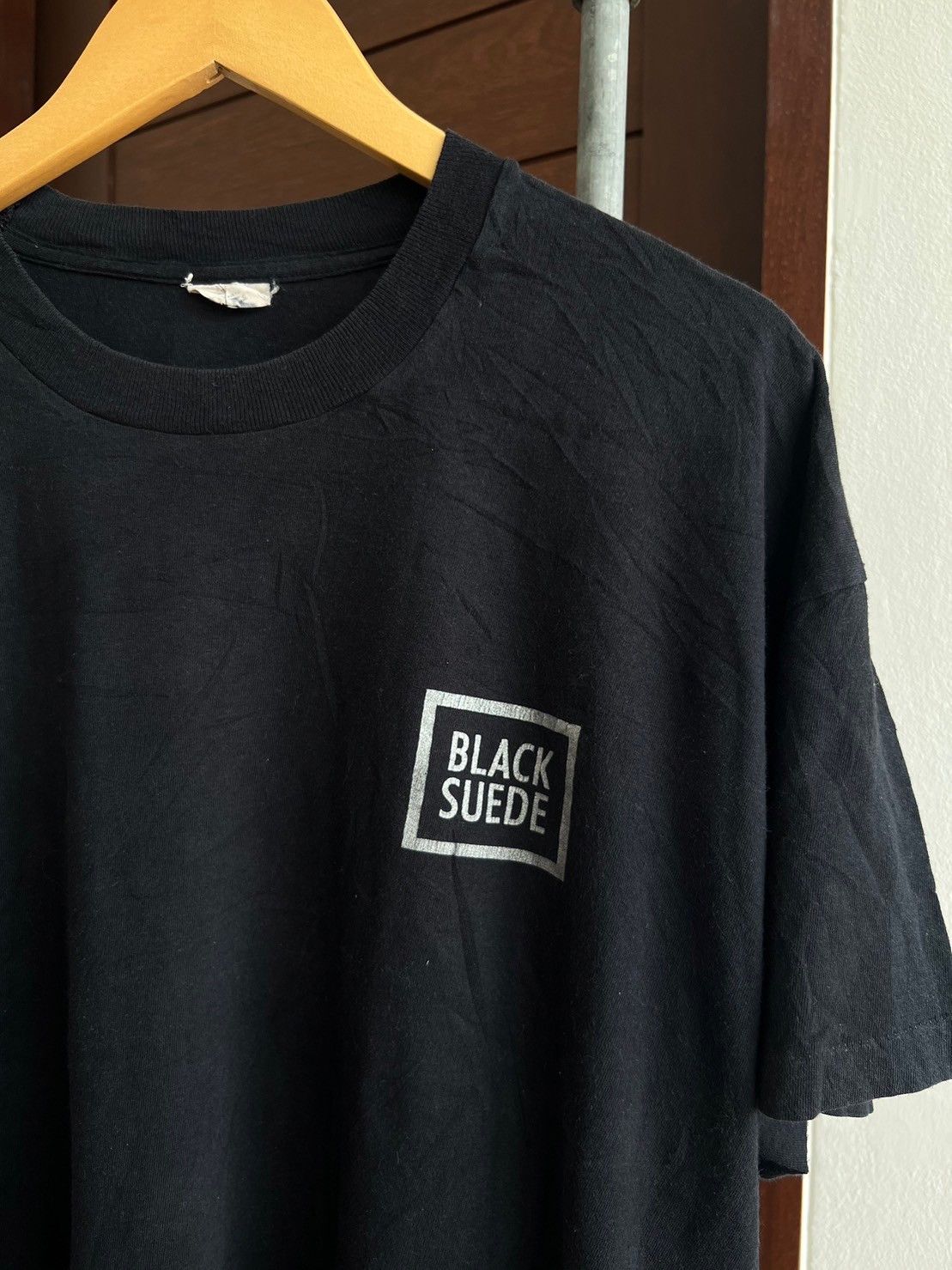 Screen Stars × Vintage Vintage 80's-90's Suede Black shirt shirt Screen ...