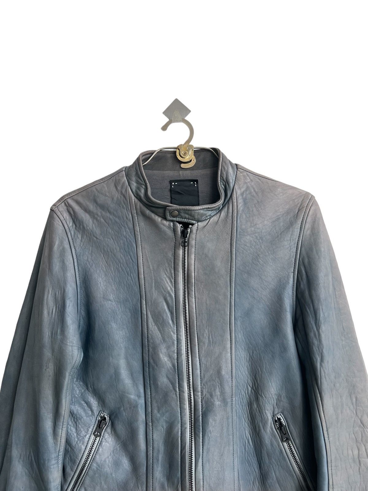 Bajra × Leather Jacket × The Viridi-anne Lamb Skin Garment Dyed Scar ...