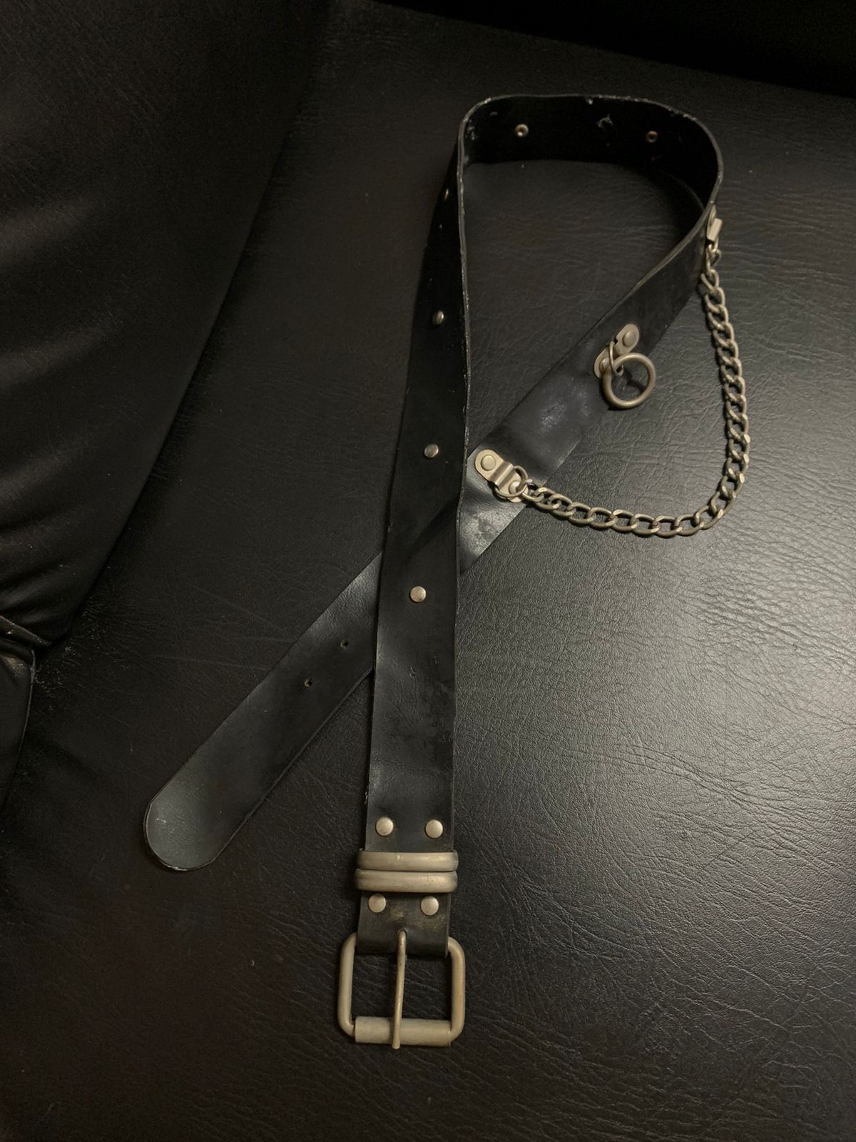 If Six Was Nine × Japanese Brand × KMRii Black leather silver chain ...