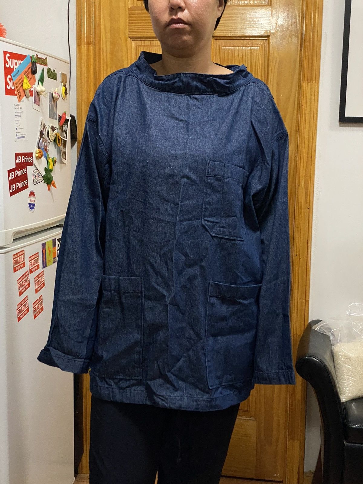 Engineered Garments WORKADAY Engineered Garments denim smock pullover ...