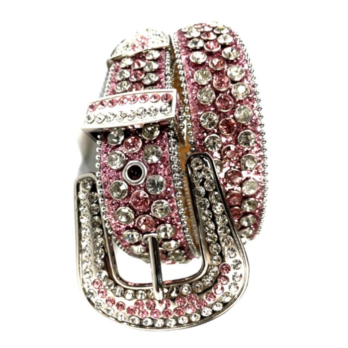 Vintage Stunning Punk Shine Gems Purple Leather Belt Unique Amazing ...